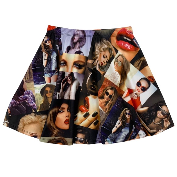 Vintage | Skirts | Vintage Bombshell Graphic Circle Skirt Supermodel ...